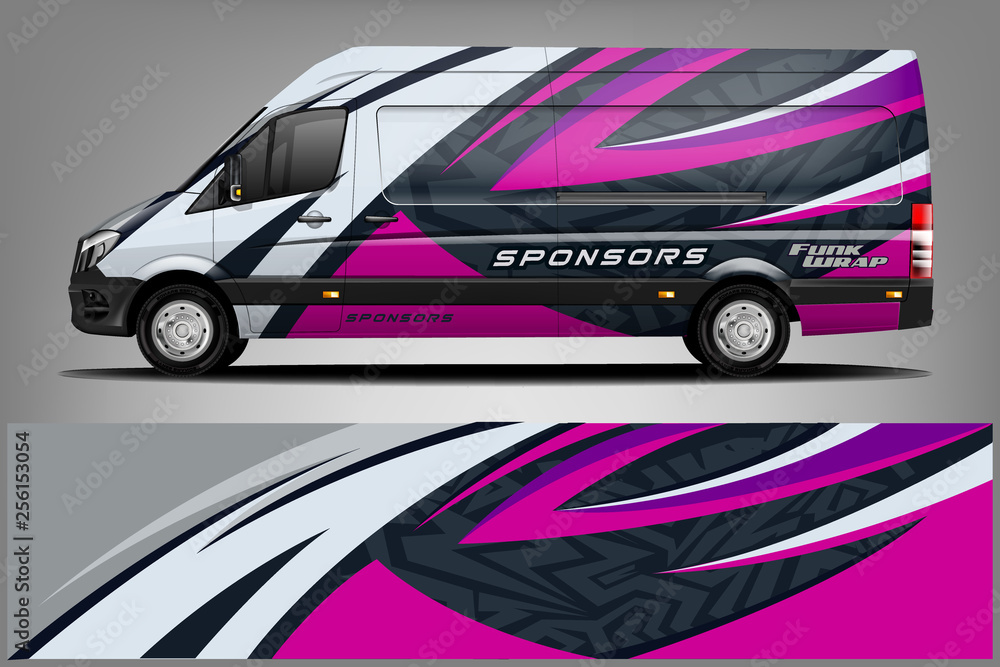 Van Wrap Livery design. Ready print wrap design for Van. Stock Vector ...