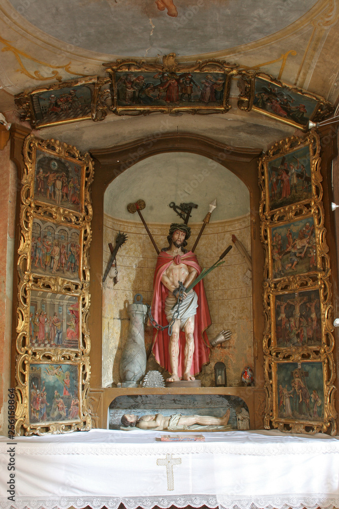 Scourging at the Pillar, statue Altar of the Passion of Christ in the ...