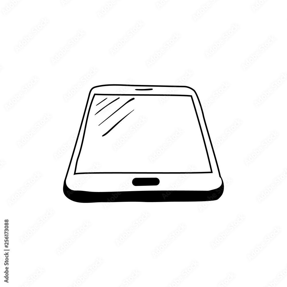 Hand drawn sketch of mobile phone, mockups Stock Vector | Adobe Stock
