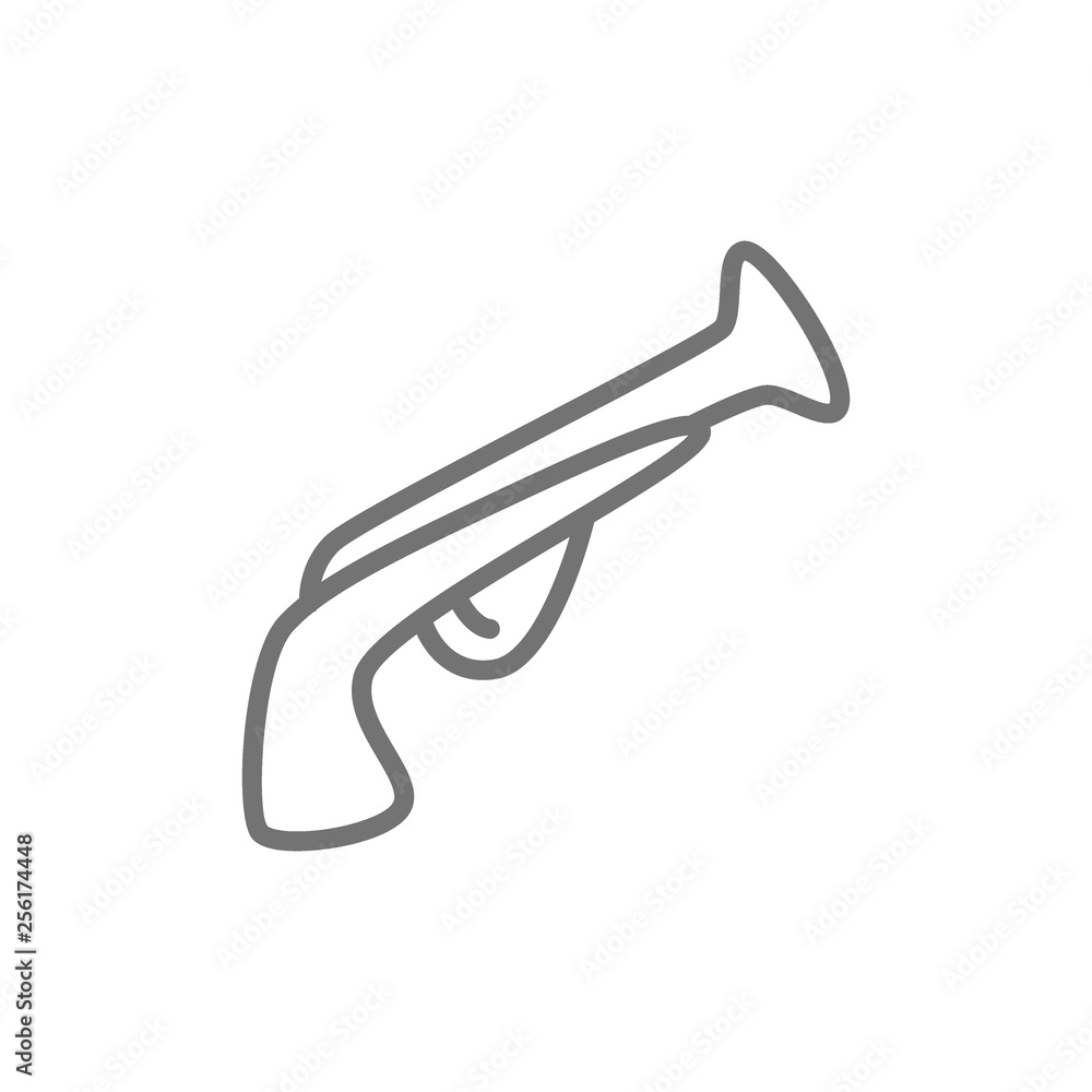 Musket Pistol Drawing Sketch Coloring Page