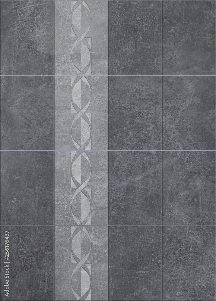 Tile with decor, seamless texture map for 3d graphics Stock ...