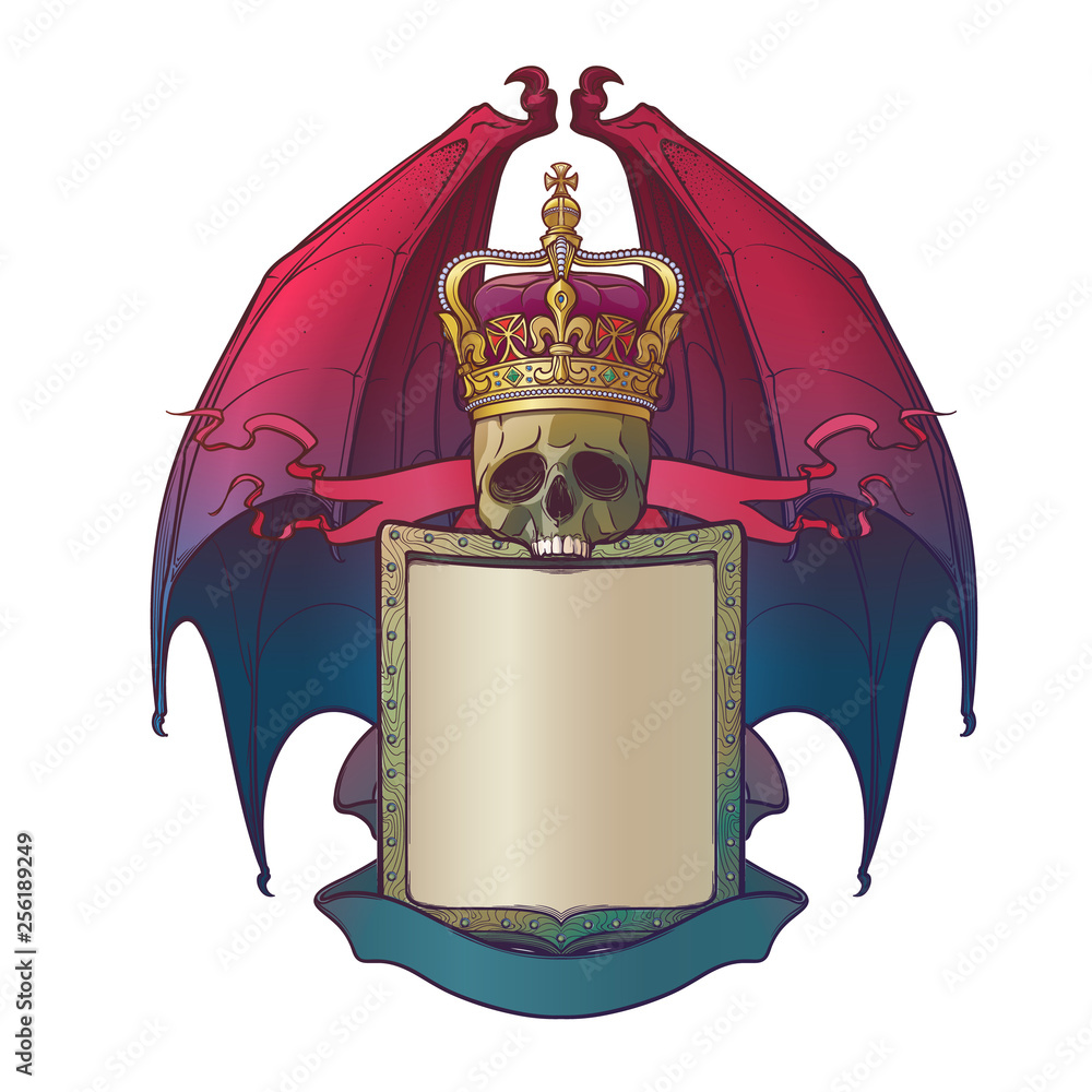 Diabolic coat of arms template. Element for design coat of arms, logo ...