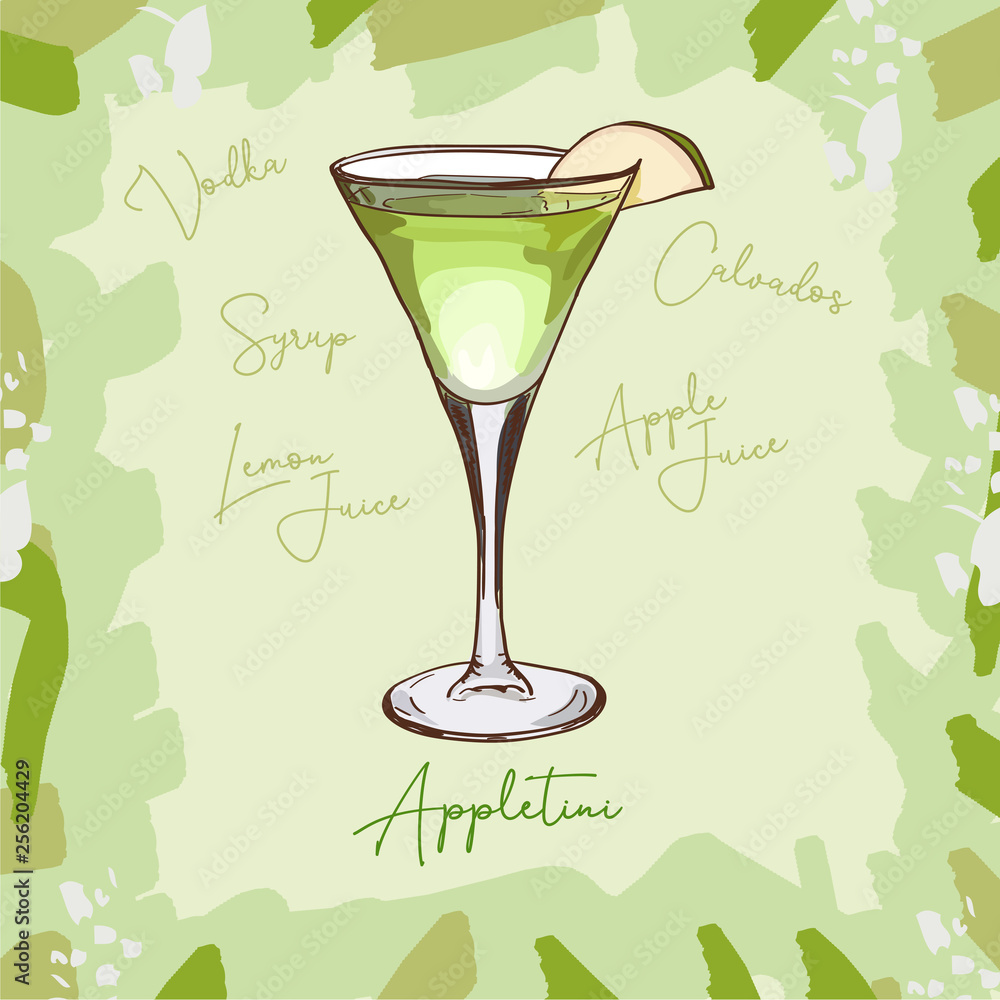 APPLETINI, low-alcohol, apple-lemon taste Contemporary classic cocktail ...