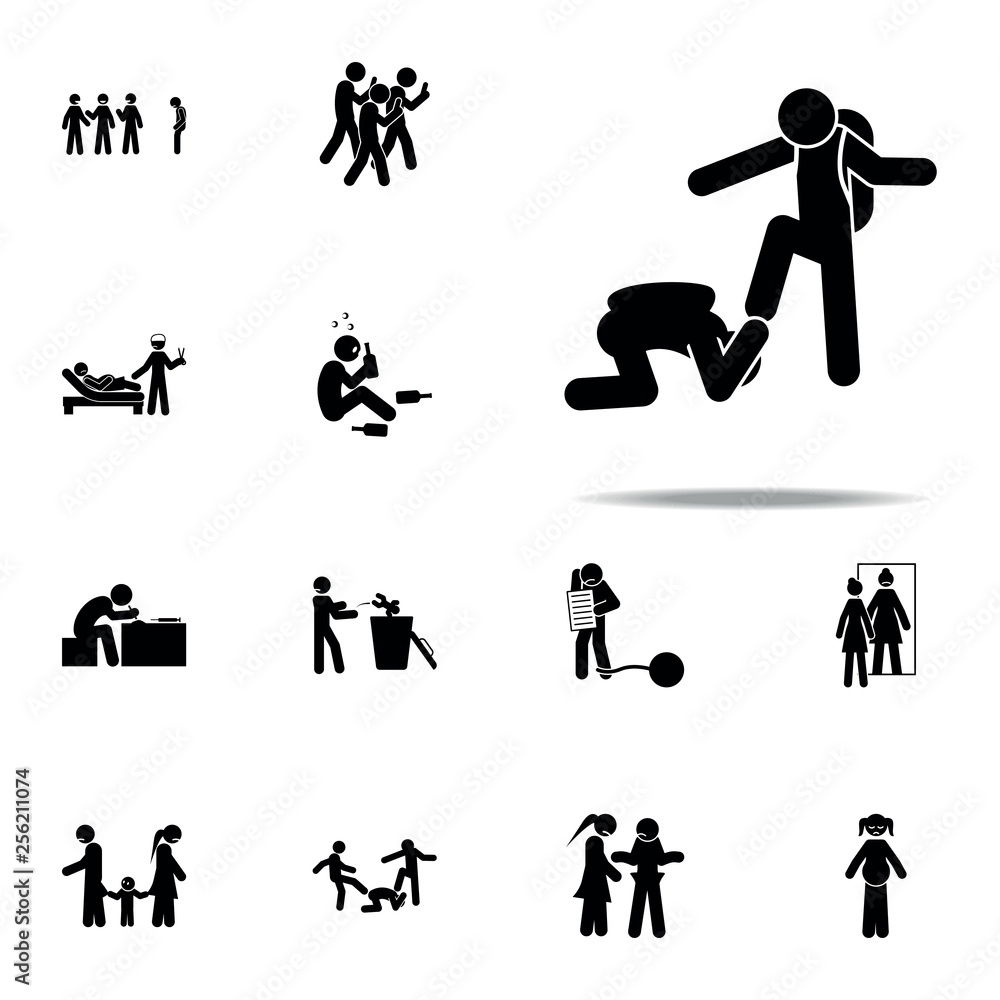 beat, bully icon. Youth social issues icons universal set for web and ...