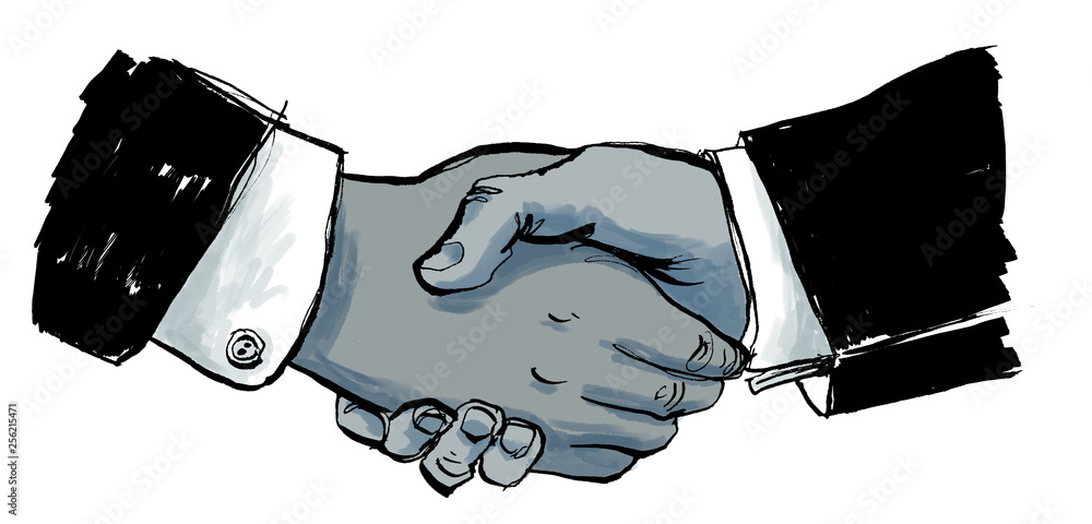 Handschlag als Begrüßung oder Vertrag Abschluss Stock Illustration ...