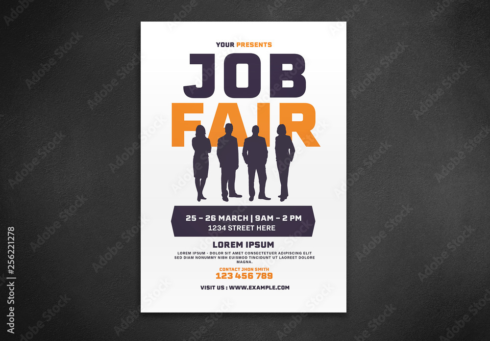 Job Fair Flyer Layout Stock Template | Adobe Stock