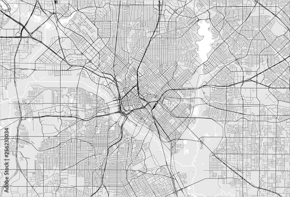 map of the city of Dallas, Texas, USA Stock Vector | Adobe Stock
