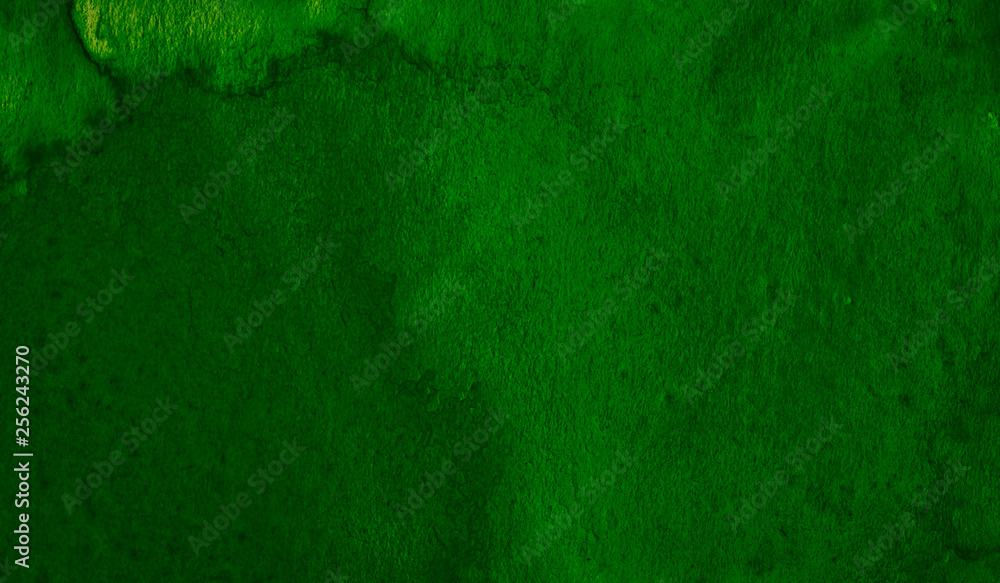 Dark green watercolor frame with torn strokes and stripes. Abstract ...