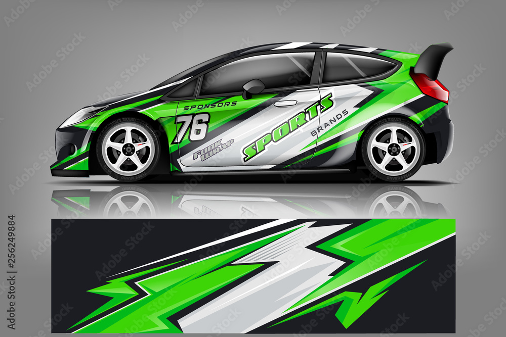 Car decal wrap design vector. Graphic abstract stripe racing background ...