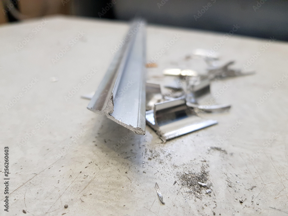 Repair - building with tools and aluminum angle with cutlets on the tab ...