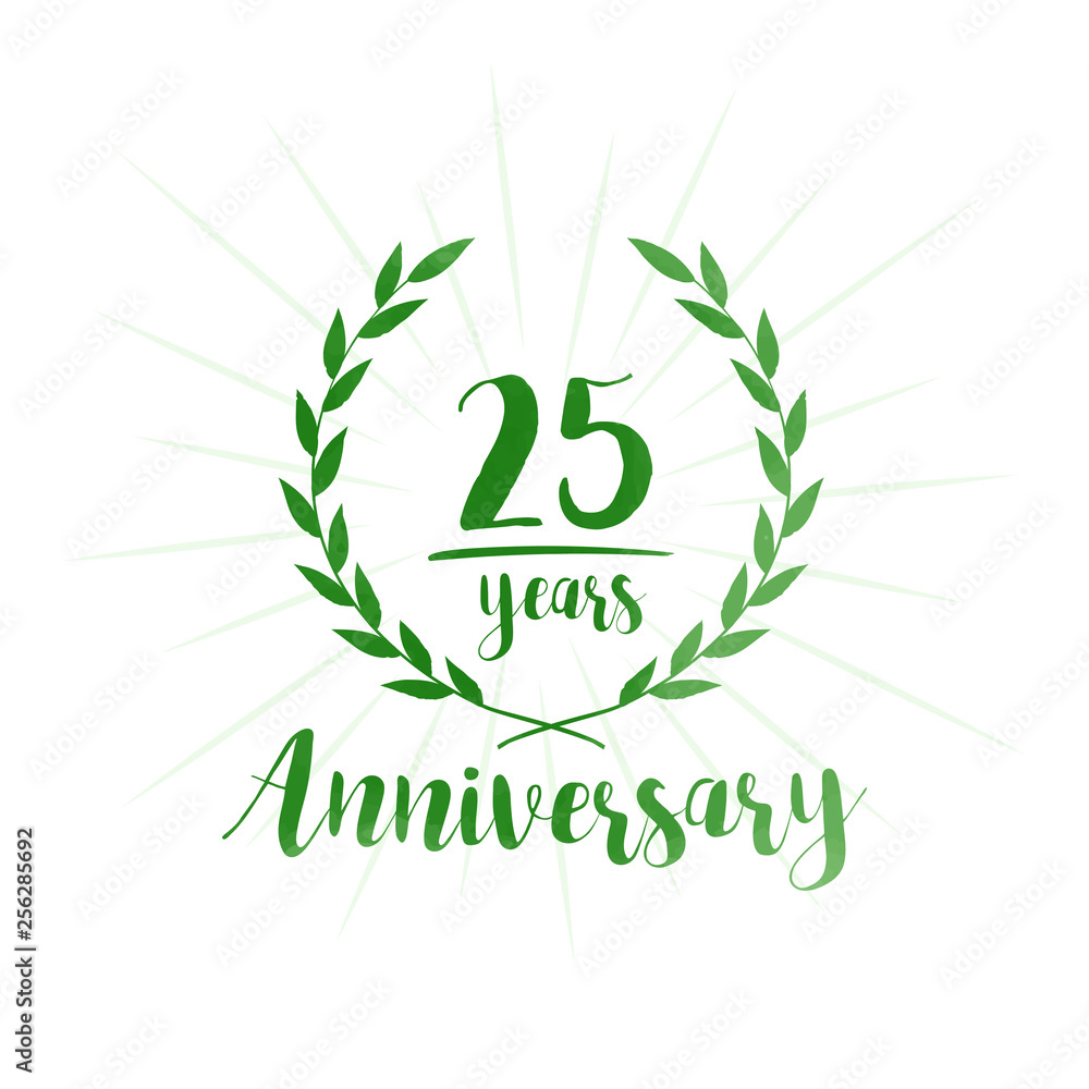 25 years anniversary celebration logo. Anniversary watercolor design ...