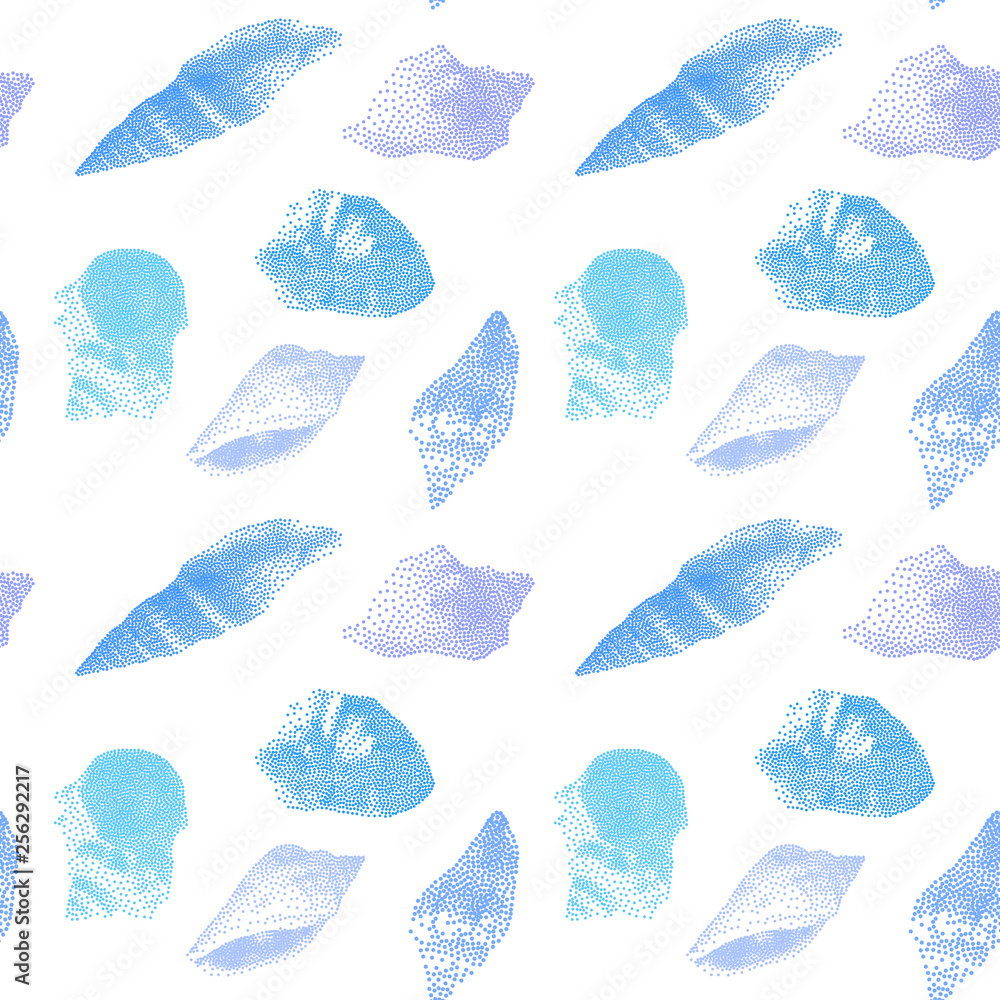 Seamless Endless Pattern with Print of colorful shells and pearls on ...