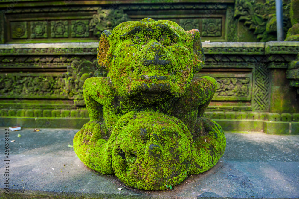 Indonesia, Bali, Ubud Monkey Forest, Overgrown statue Stock Photo ...