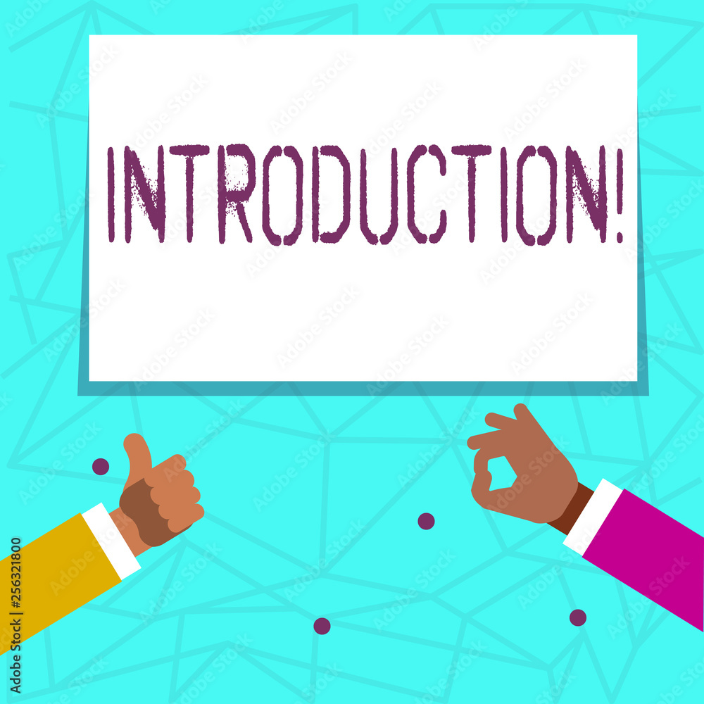 Writing note showing Introduction. Business concept for First part of a ...