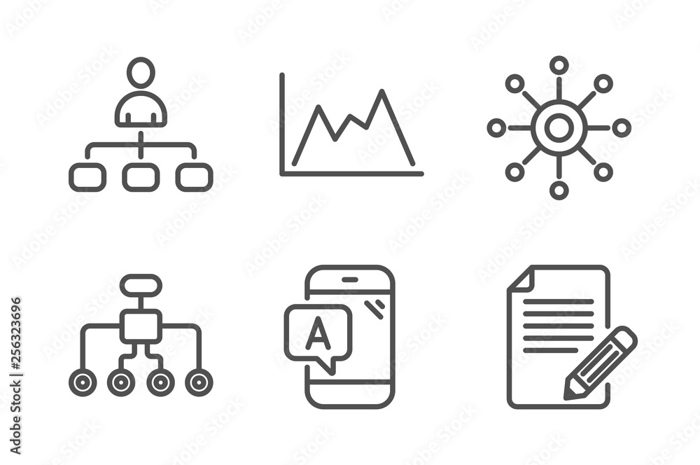 Diagram, Ab testing and Management icons simple set. Restructuring ...