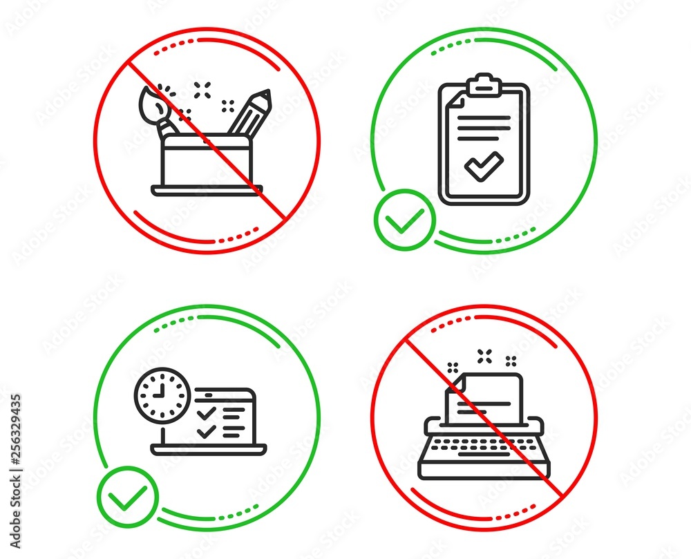 Do or Stop. Checklist, Online test and Creativity concept icons simple ...