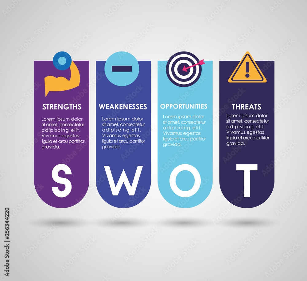 swot - infographic analysis Stock Vector | Adobe Stock