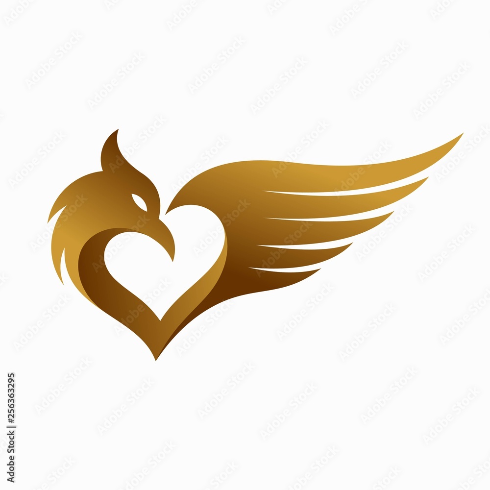 Gold Phoenix Logo Stock Vector | Adobe Stock