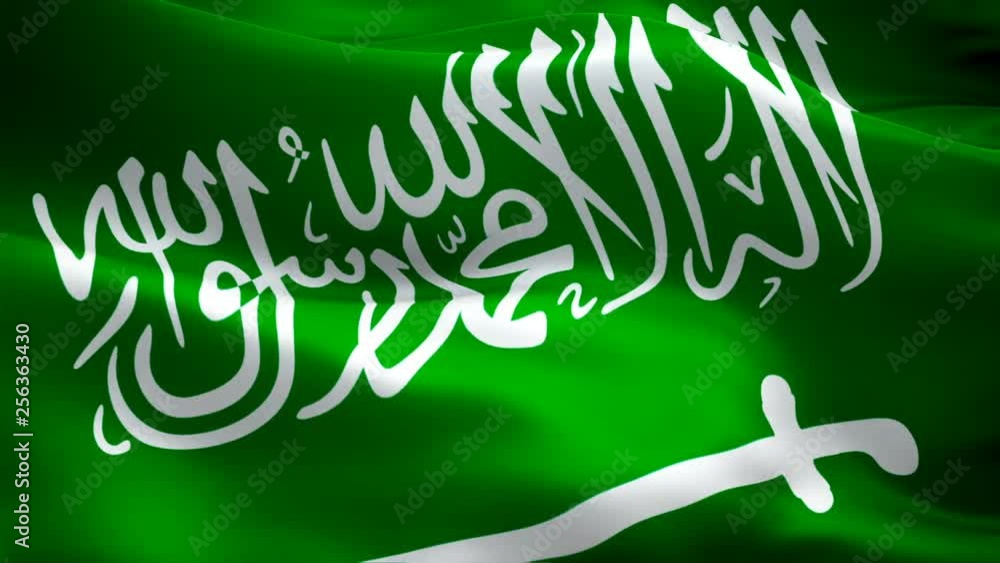 Vidéo Stock Saudi flag waving in wind video footage Full HD. Realistic ...