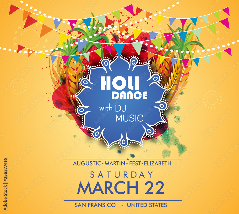 illustration of colorful promotional background for Festival of Colors ...