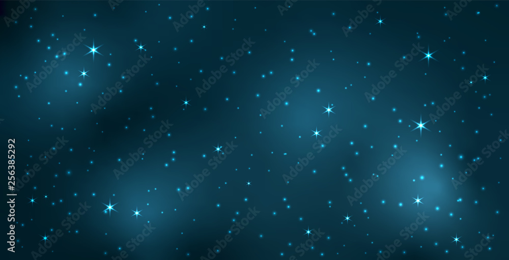 Stellar space background with sparkle stars in night sky Stock Vector ...