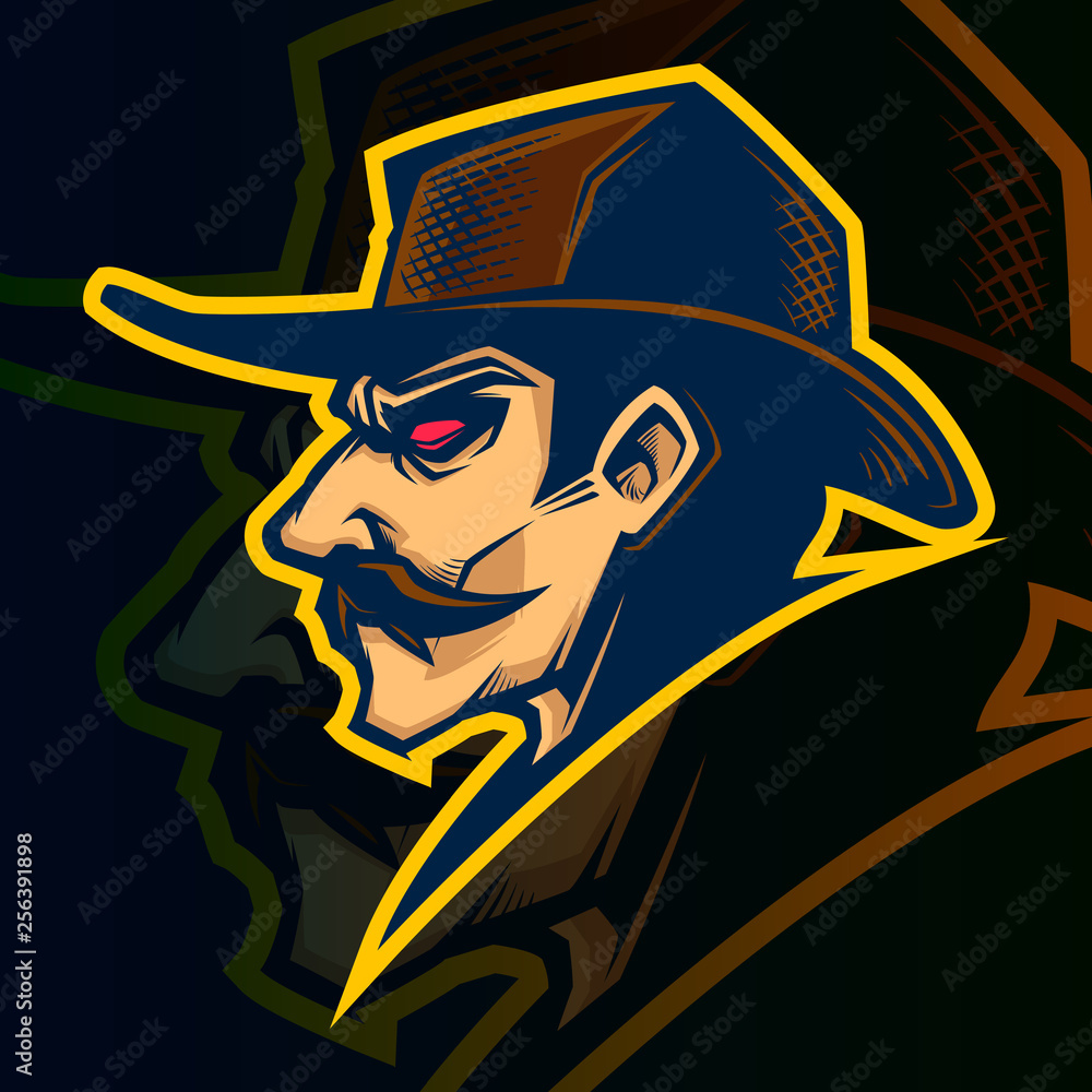 cowboy mascot logo illustration Stock Vector | Adobe Stock