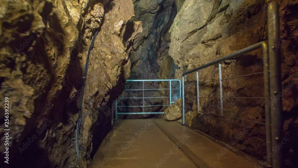 A nice waterfall in a cave Pekel. Visitors can come and see the ...