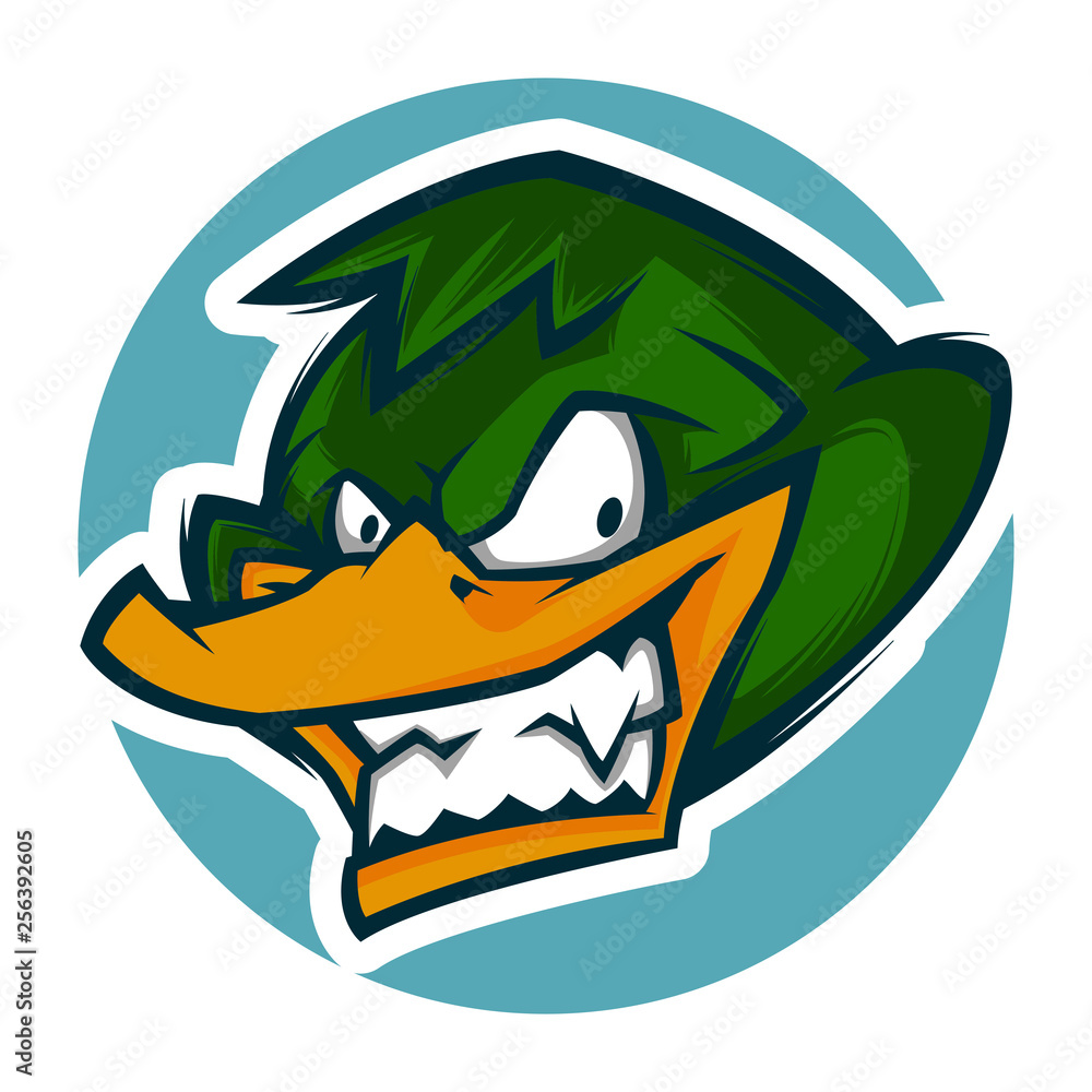 angry duck head illustration mascot esports logo Stock Vector | Adobe Stock