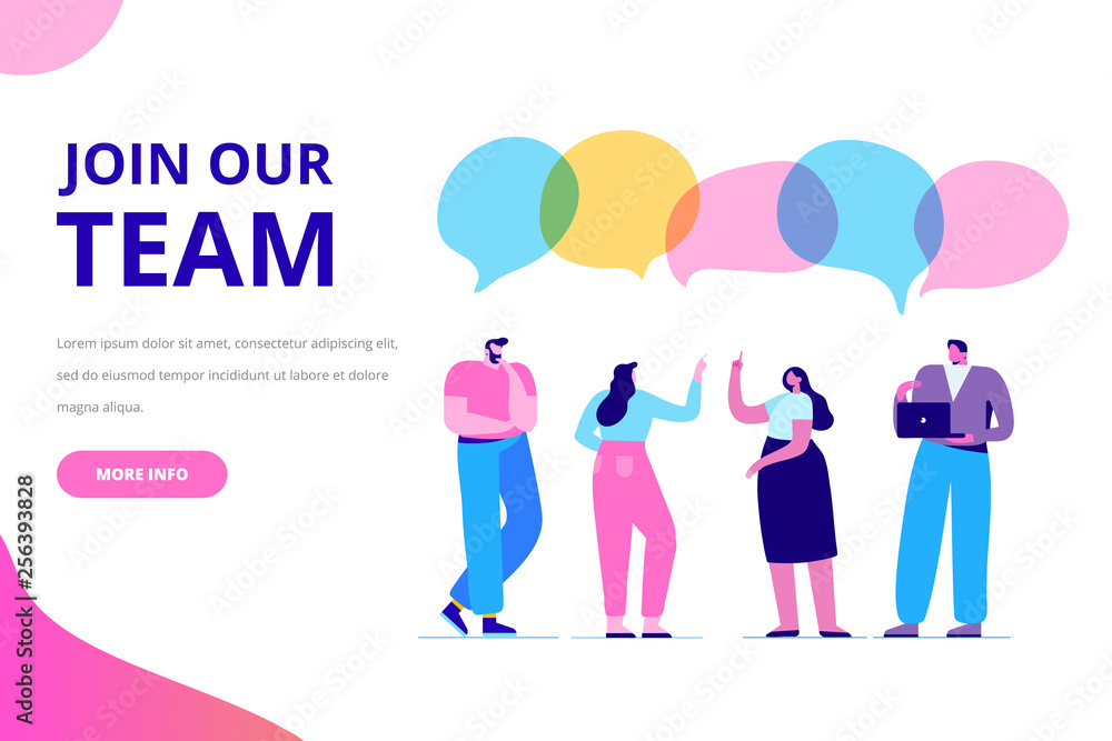 Join our team vector illustration concept. People together, teamwork ...