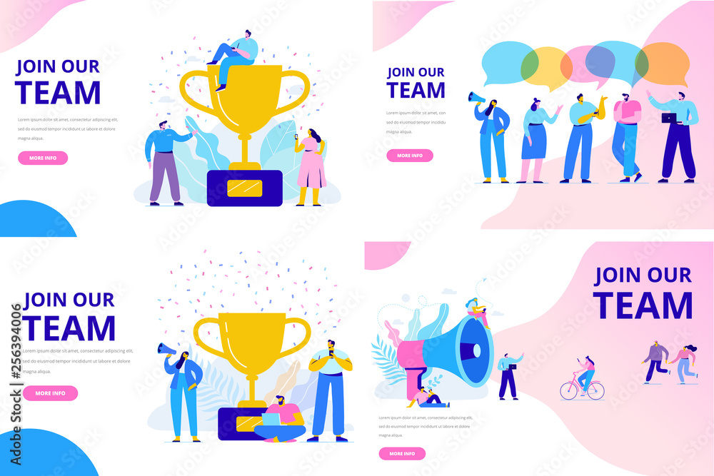 Join our team vector illustration concept. People together, teamwork ...