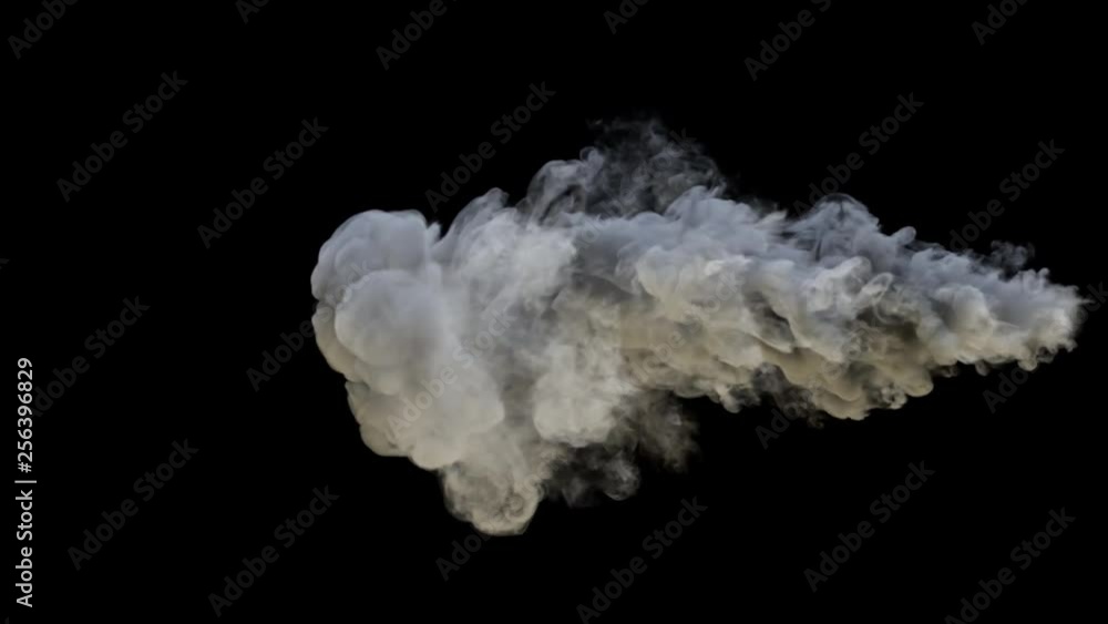 White torch smoke. Separated on pure black background, contains alpha ...