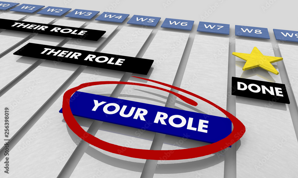 Your Role Project Management Gantt Chart 3d Illustration Stock ...