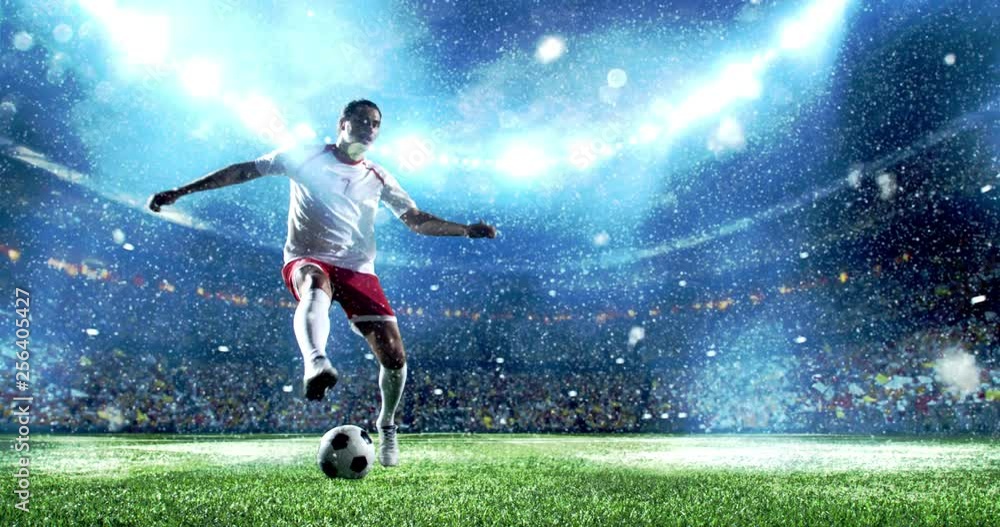 Vidéo Stock 4k footage of a soccer player in dramatic play during a ...