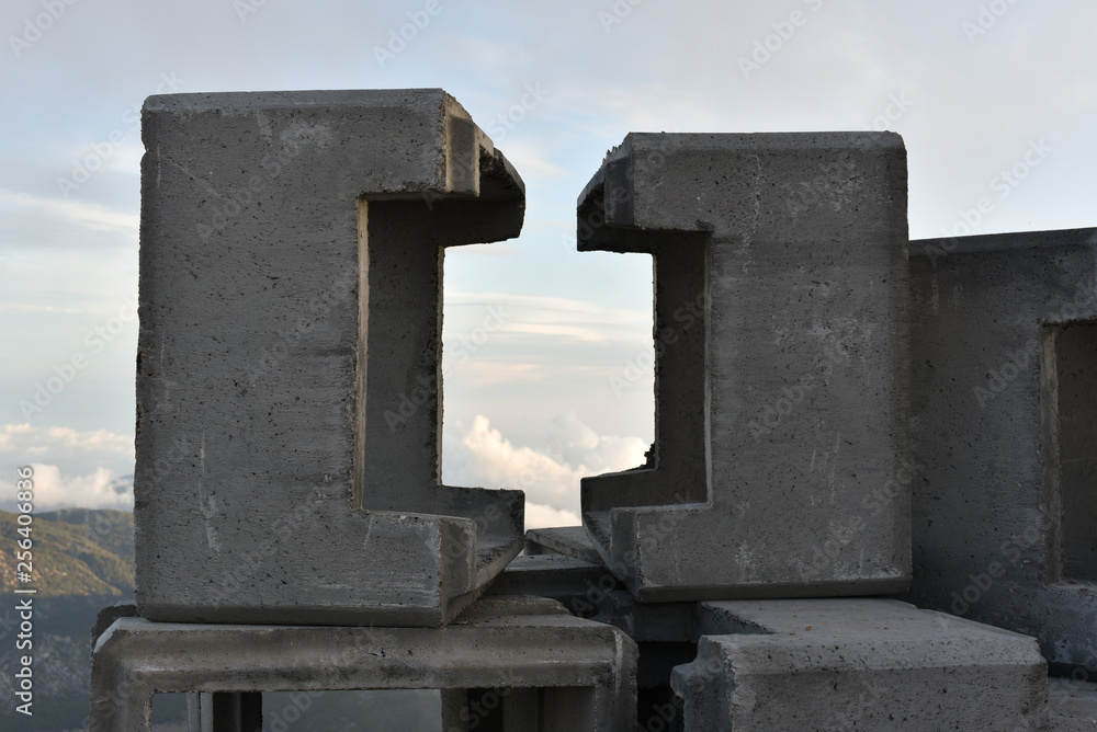 Concrete C-channel or Parallel Flange Channel on sky background Stock ...