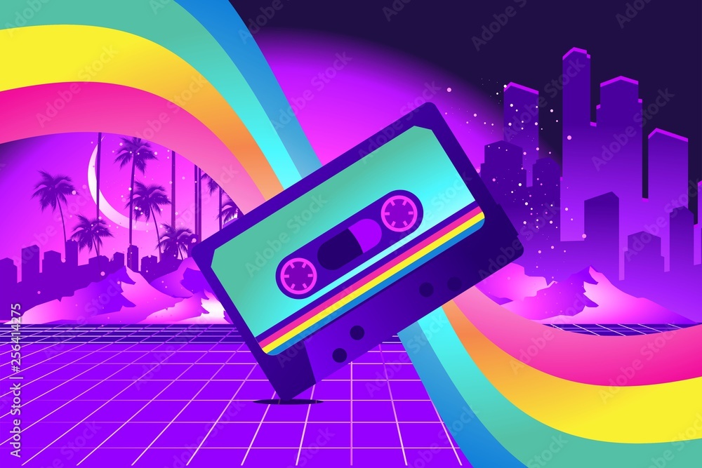 Retro style pop disco Stock Vector | Adobe Stock