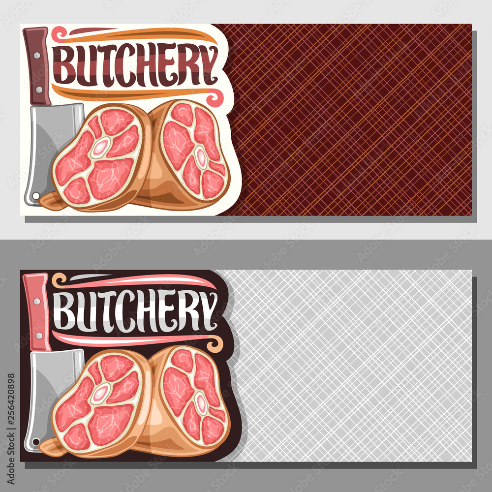 Fototapeta Vector banners for Butchery with copy space, design sign ...