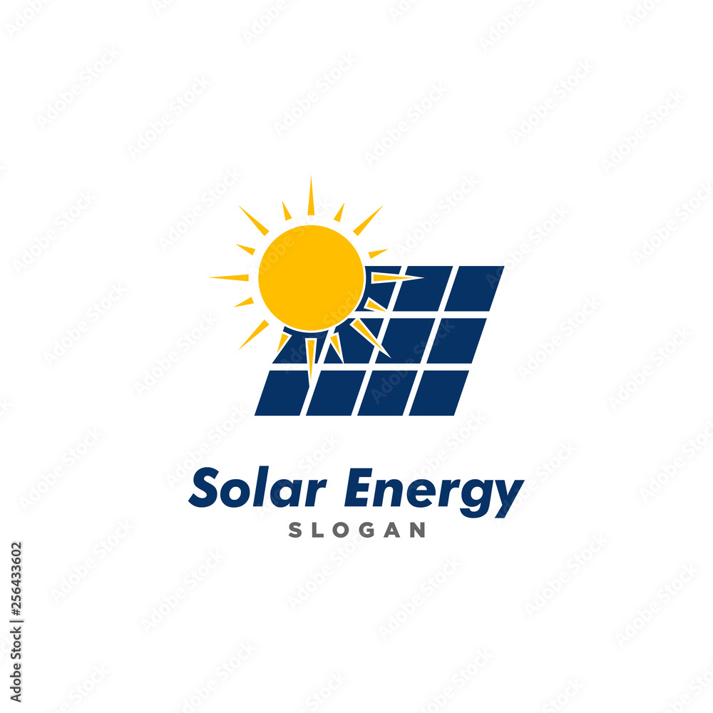 solar energy logo design Stock Vector | Adobe Stock
