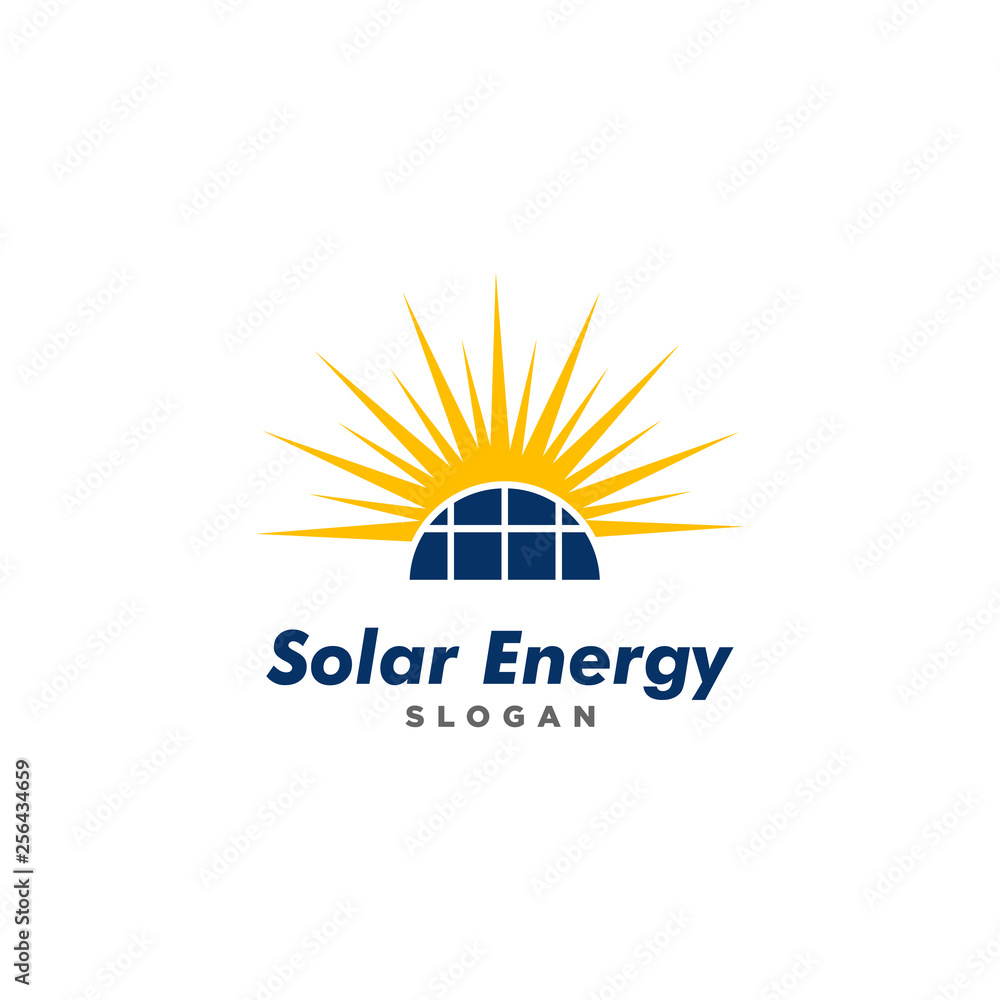 solar energy logo design vector Stock Vector | Adobe Stock