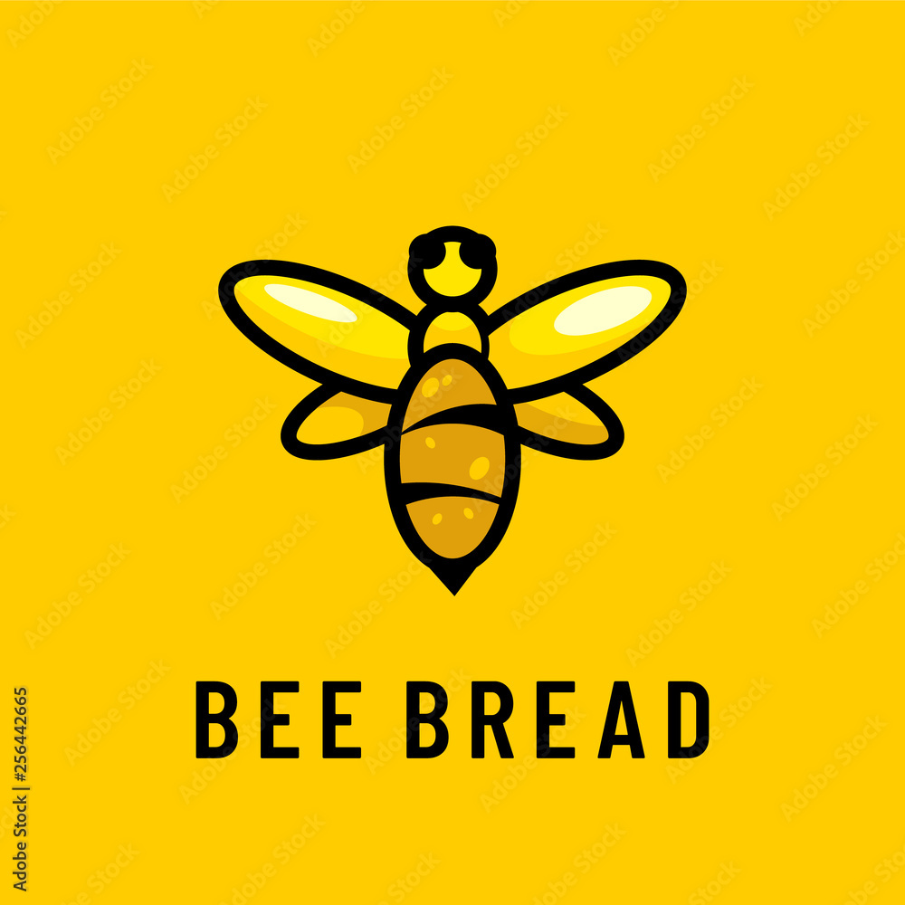 Bee bread with honey logo design inspiration. Logo template for bakery ...