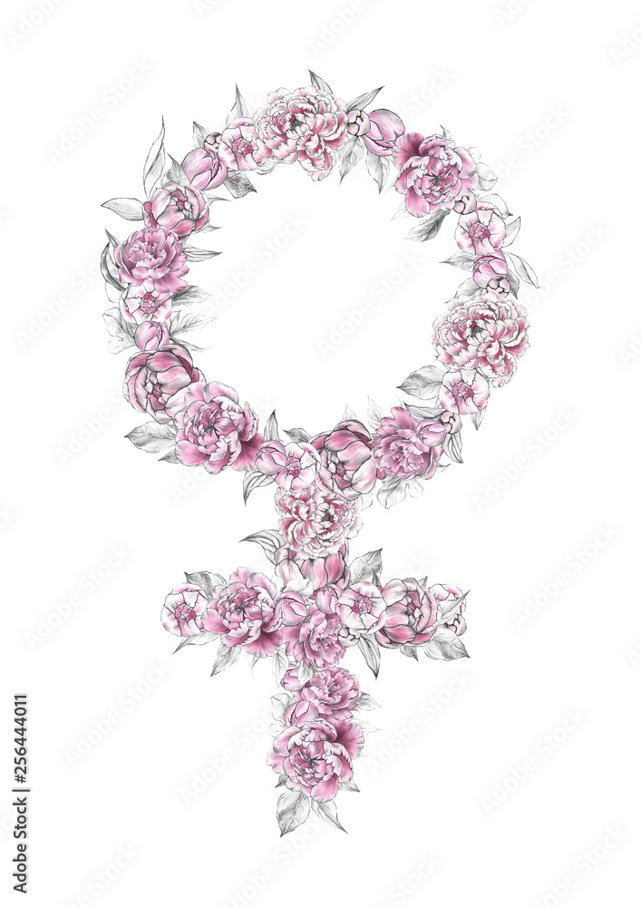 Symbol of feminist movement. Venus symbol. Girl Power. Feminist symbol ...