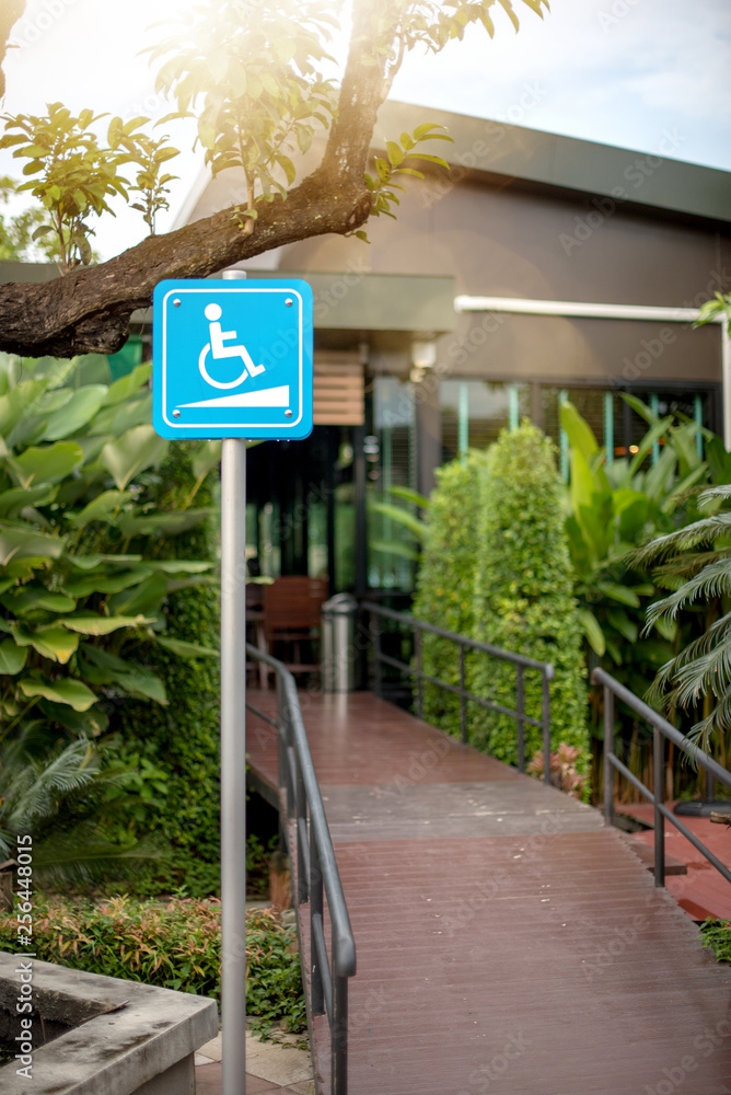 Handicap ramp access symbol. Wheelchair way to the building, consists ...