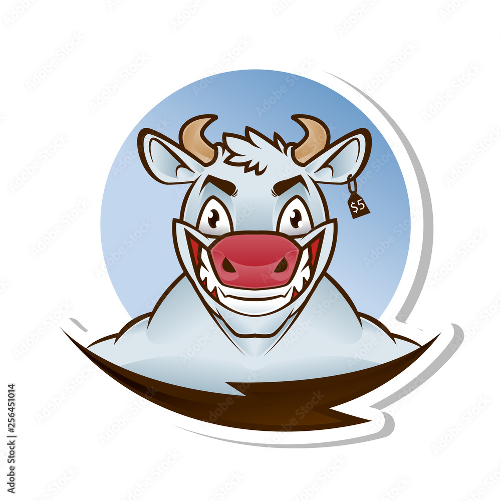 funny cow mascot logo illustration Stock Vector | Adobe Stock