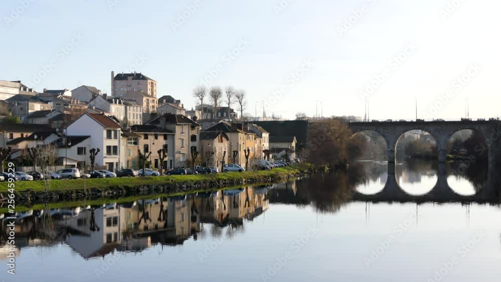 Vidéo Stock Famous view of Limoges a city in central west france ...