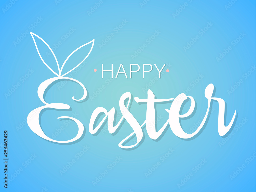 Hand sketched Happy Easter text as Pascha logotype, badge and icon ...