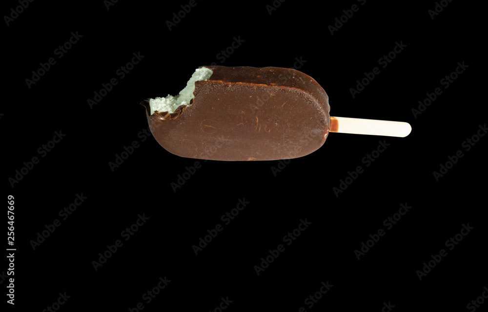 Eskimo. Sundae in chocolate. Ice cream on a stick. Cold dessert Stock ...