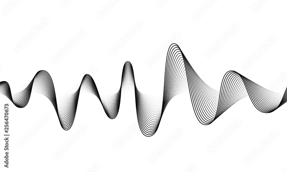 Digital sound wave vector banner background. Audio music soundwave ...