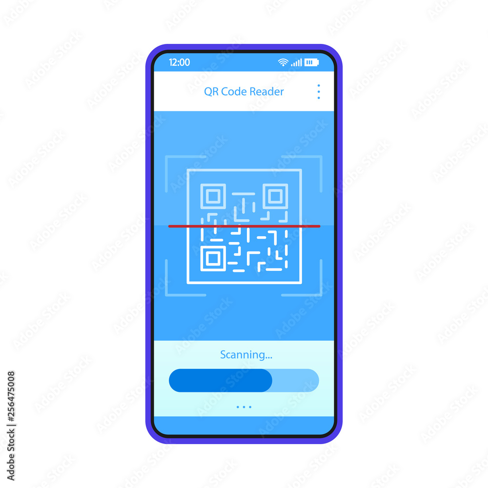 QR code scanning app interface vector template Stock Vector | Adobe Stock