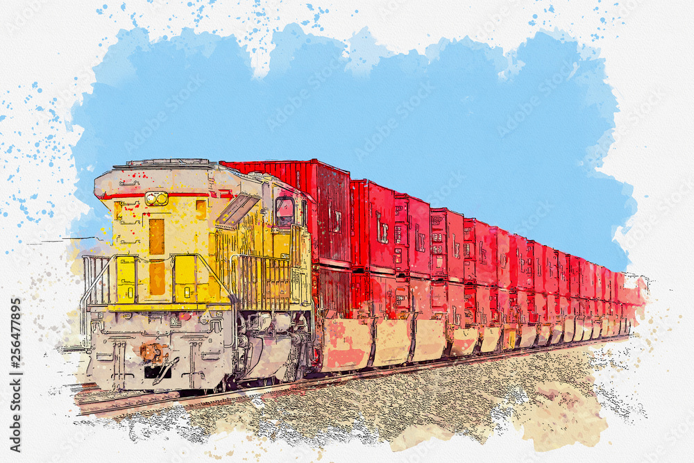 Freight Train Drawings