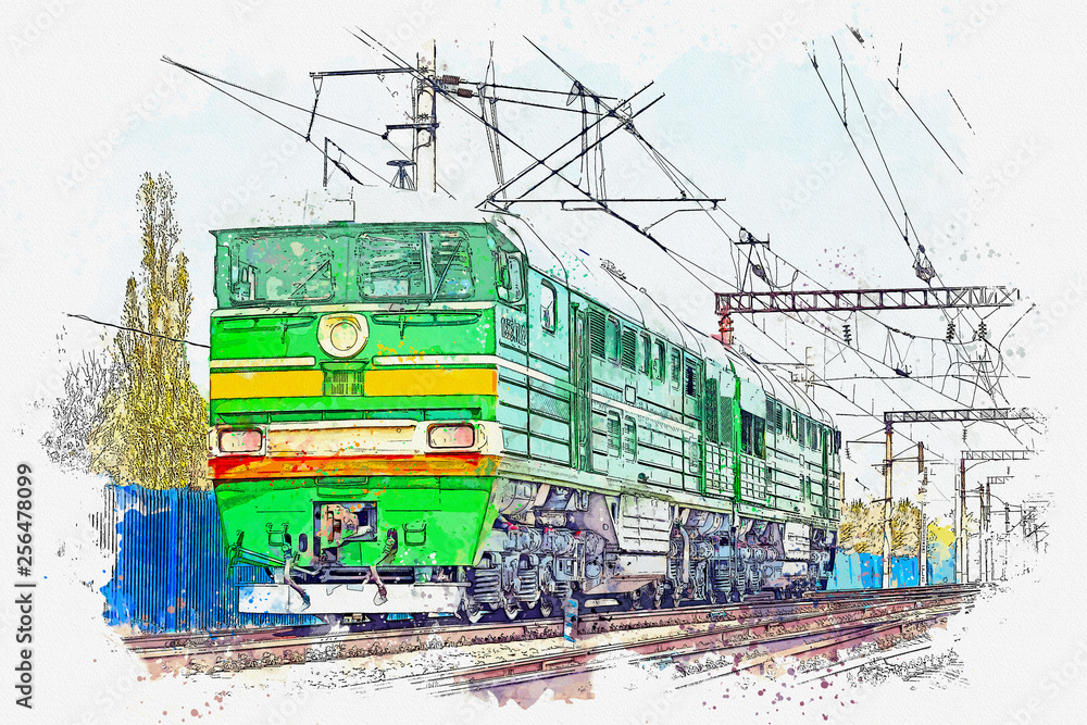 Passenger Train Drawing