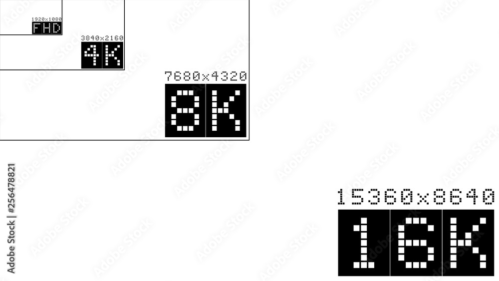 Ultra high resolution 16k comparison mockup vector Stock Vector | Adobe ...